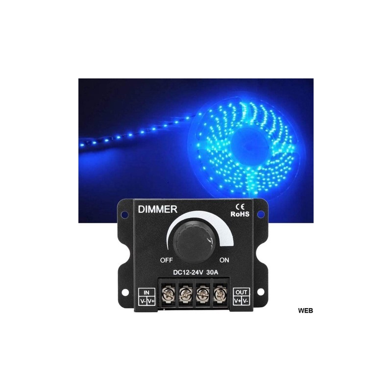 DIMMER LIGHT-CONTROLLER ALIMENTAZIONE STRISCIA LED MONOCOLORE 12-24V ...