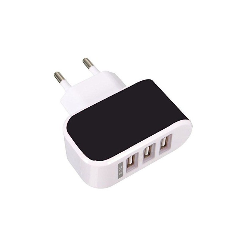 CARICATORE USB 3 PORTE - 3.1A MAX - vari colori